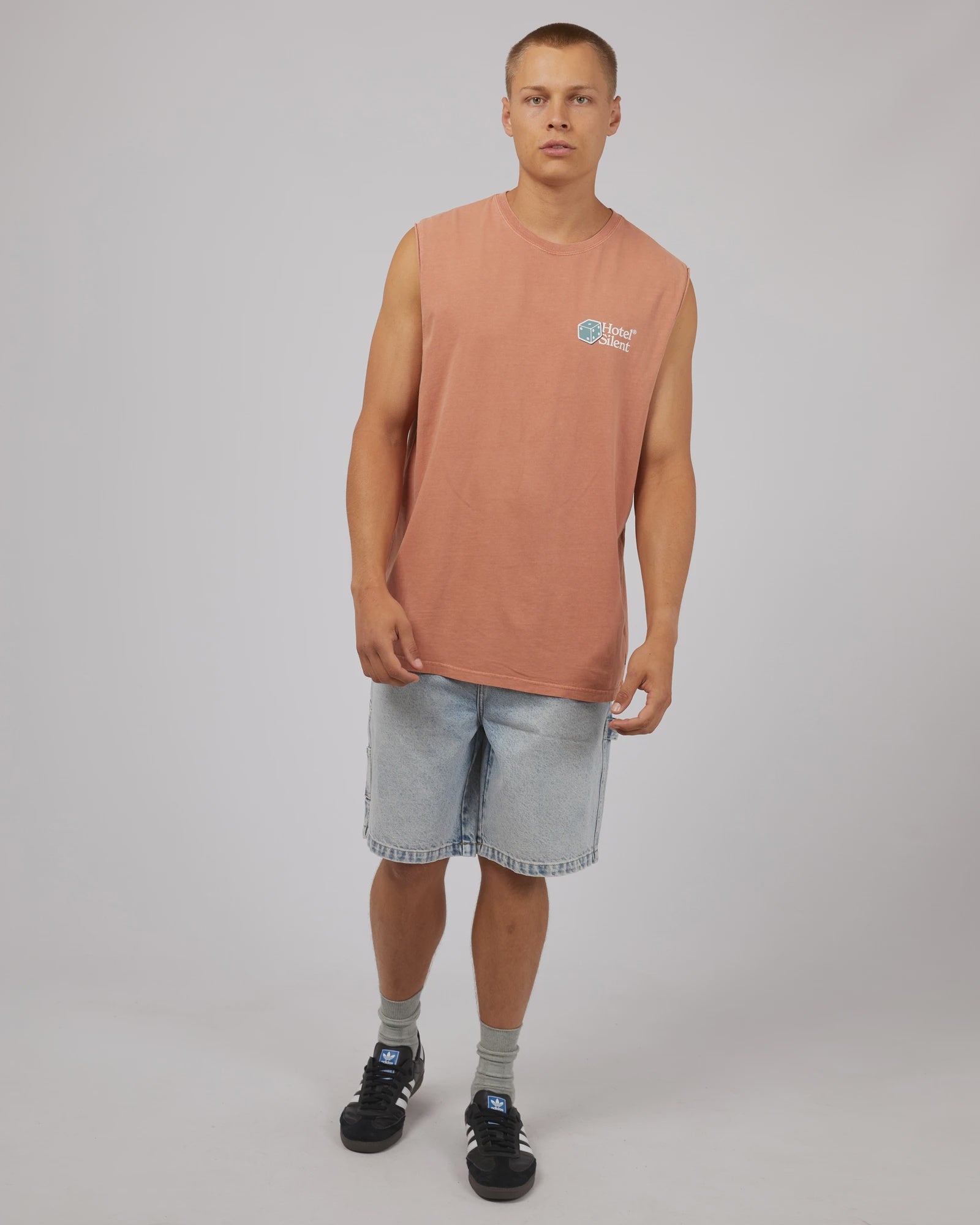 Enjoy Your Stay Muscle Singlet - Orange – Chillis & More NZ